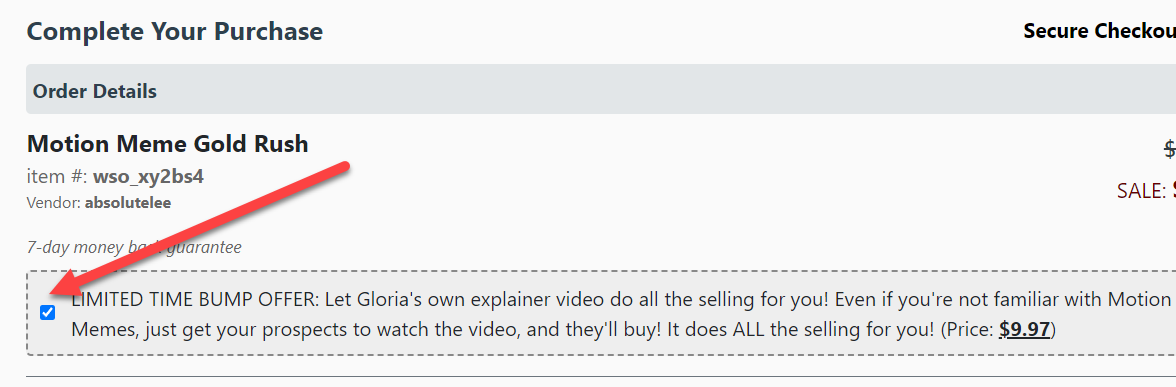 Motion Meme Gold Rush FE Bump